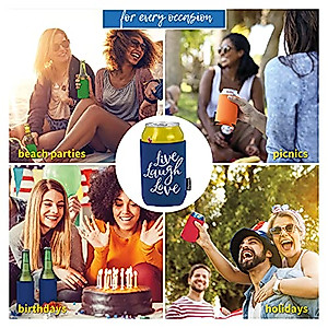 KOOZIE Neoprene Beer Can Cooler - Blank Bulk Insulated Drink Holder for Cans and Bottles - DIY Personalized Gifts for Bachelorette Parties, Weddings, Birthdays (12 Pack, Black)