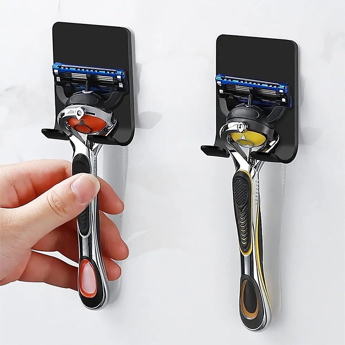 Viadom Waterproof Razor Holder for Shower & Ring Sizer, Ring Sizer Measuring Tool Reusable Finger Size Gauge with Magnified Glass Jewelry Sizing Tool 1-17 USA Rings Size (Black)