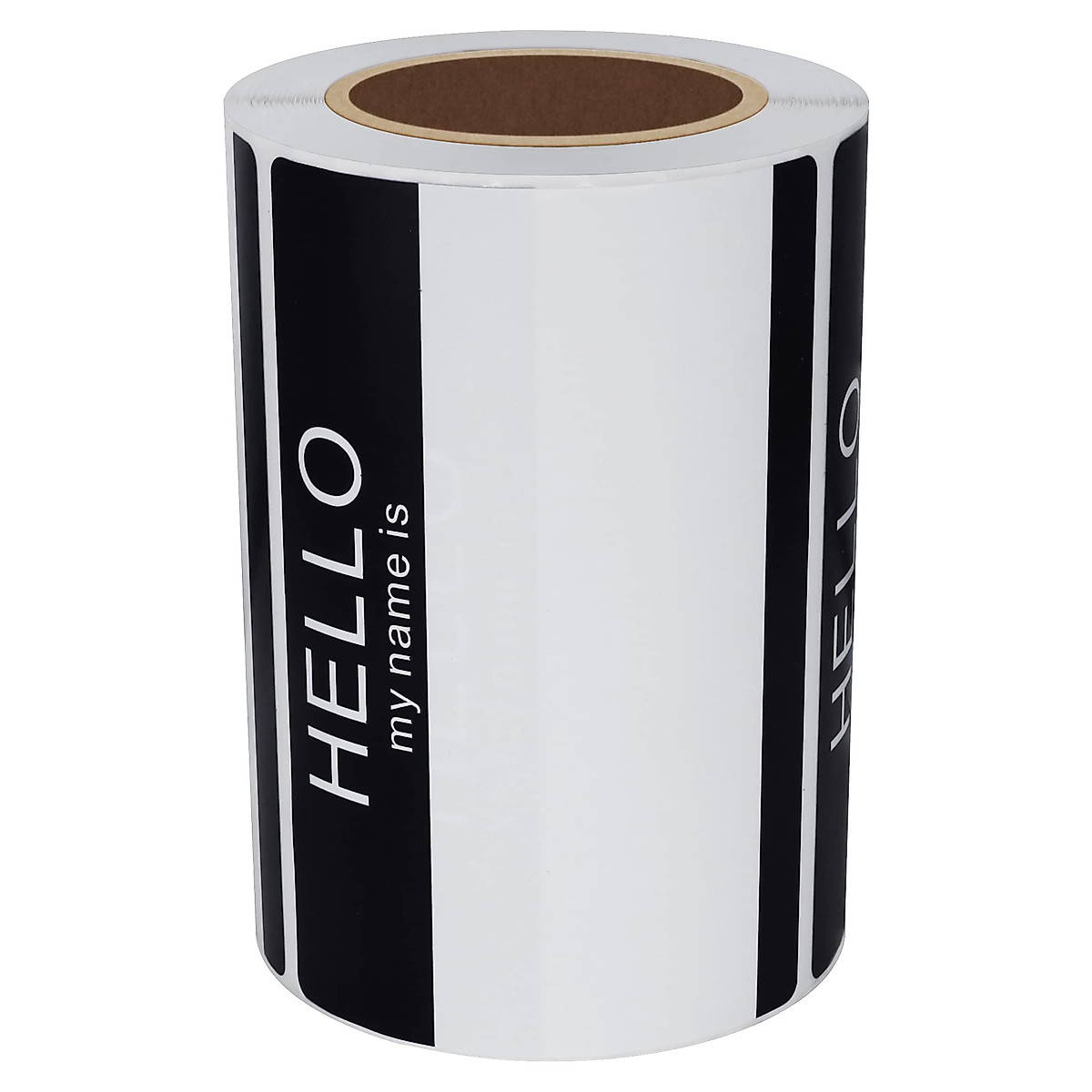 Hycodest Hello My Name is, Sticker Writing Stickers Easy Peel and Stick Badges Sensitive Name Tag 3.5"x2.35", 200 Pcs (Black)