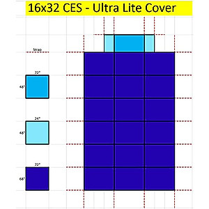 LinerWorld In Ground Safety Cover for 16'x32' Pool Rectangle Winter Pool Cover w/Optional Center End Step – Blue