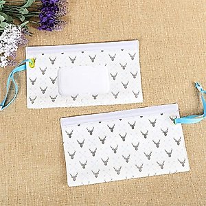 2 Pack Reusable Wipes Pouch Portable Wipes Dispenser Refillable Wipes Container Lightweight Travel Wipes Case Baby Wipes Holder for Diaper Bag