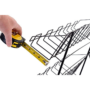 Set of Two - Display Rack for Books, DVDs, Greeting Cards, etc, 22-1/2 x 24 x 44-1/2 Inch, Gloss Black Wire, Floor-Standing Fixture, Sign Slot