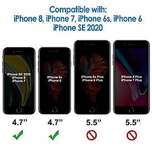 JETech Screen Protector for iPhone SE 3/2 (2022/2020 Edition), iPhone 8/7/6s/6, 4.7-Inch, Tempered Glass Film with Easy-Installation Tool, 2-Pack