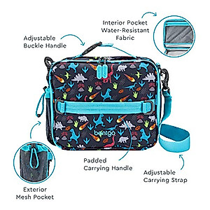 Bentgo Prints Insulated Lunch Bag Set With Kids Bento-Style Lunch Box (Dinosaur)