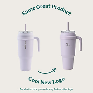 REDUCE Reusable 50 oz Cold1 Water Tumbler – Ergonomic Handle – Double-Wall Insulation – Sturdy Desktop/Tabletop Mug with Lid and Straw – BPA-Free – Stainless Steel for Gym, Home, Office – Casa Blanca