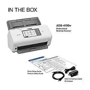 Brother ADS-4700W Professional Desktop Scanner with Fast Scan Speeds, Duplex, Wireless, and Large Touchscreen