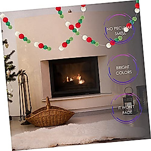 BESTOYARD Fur Ball Hanging String Christmas Decorations Felt Ball Garland Fireplace Decor Pom Pom String Christmas Hanging Bunting Ornament Christmas Tree Garland Christmas Wall Garland