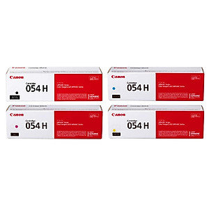 Canon Genuine 054 Complete 4-Color High Yield Toner Cartridge Set (CRG054HYCMYK)