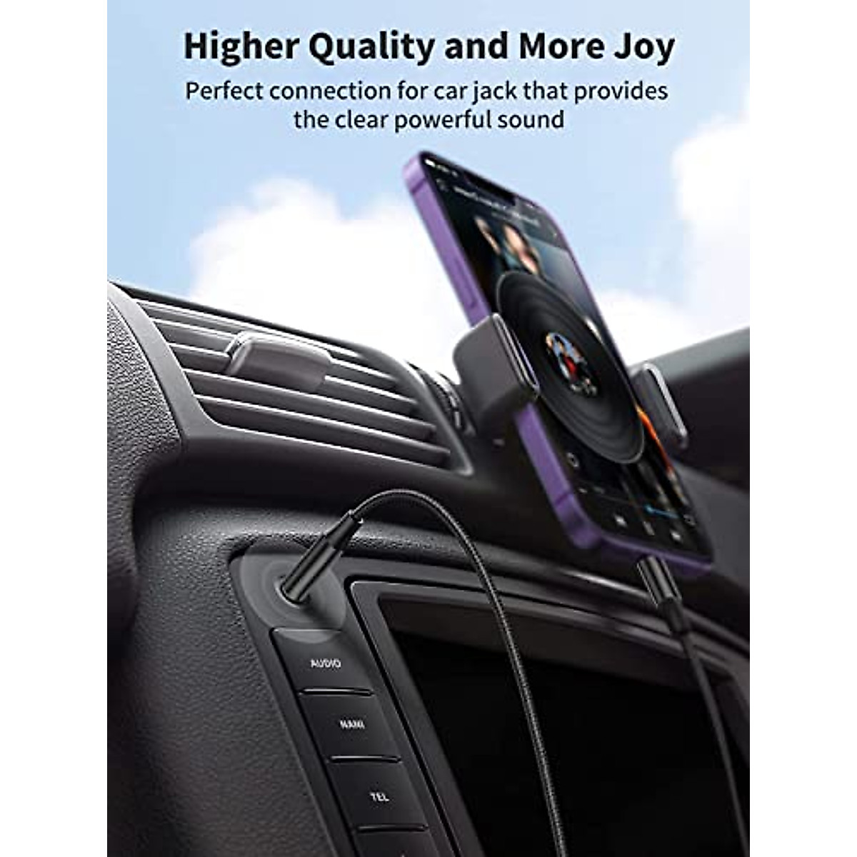 Lightning to 3.5mm Aux Cord, 3.3FT Weave Stereo Audio Cable for iPhone, Compatible with iPhone 14 13 12 11 XS XR X 8 7 6 iPad iPod for Car Home Stereo, Speaker, Headphone, Support All iOS Version