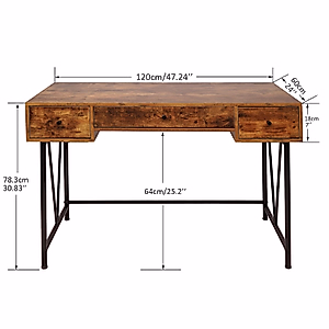 LivaSh Computer Desk with Drawers,48 inch Home Office Computer Table with Storage,Writing Gaming Sturdy Working Desk for Home Office