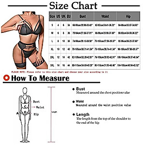 Stripper Outfits Exotic Sets, Black Lingerie Set Sec Toys Naughty Lingerie Costumes Women's Sexy Solid Color Netted Lace Gathering Three-Piece Suit Belt Valentines Day Outfit Body (XL, Wine)