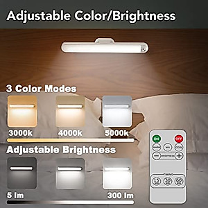 Bunk Bed Lights, 3 Colors 2400mAh 6W, Dimmable Touch 30 Led Light Bar with Remote Stick on Night Lamp for Kids, Wall Reading, Headboard, Bedroom, Rechargeable Under Cabinet Lighting