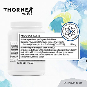 ThorneVET CurcuVET-SA150 – Joint, Muscle, Liver & GI Support for Medium & Large Dogs, 90 Soft Chews
