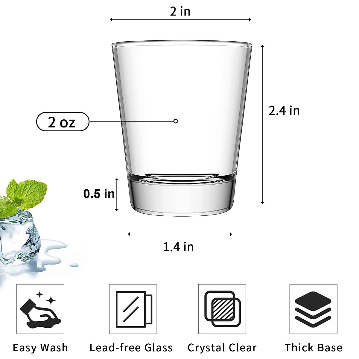SuproBarware Shot Glass Set of 36 Heavy Base Shot Glass Bulk 2 oz Plus Measured Liquor Bottle Pourers 12Packs — 1oz/30ml