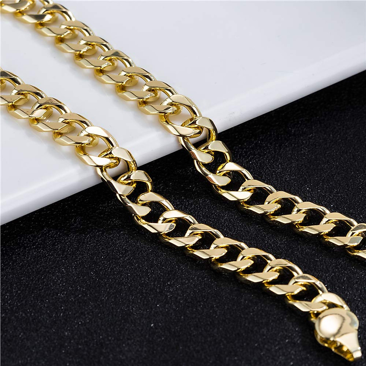 kelistom Gold Cuban Link Anklet Bracelet for Women Men, 7mm Wide 14K Gold / 18K Gold/White Gold Plated Diamond Cut Curb Chain Ankle Bracelets for Women Men 9 10 11 inches