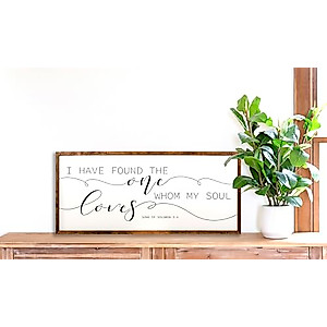 10x20 inches, I Have Found The One Whom my Soul Loves Sign - Bedroom Signs Above the Bed - Bedroom Signs - Bedroom Decor - Signs for Above Bed - Song of Solomon Sign - Master Bedroom Wall