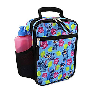 Disney Lilo & Stitch Meal Holder, Girls Boys Soft Insulated School Lunch Box (One Size, Blue)