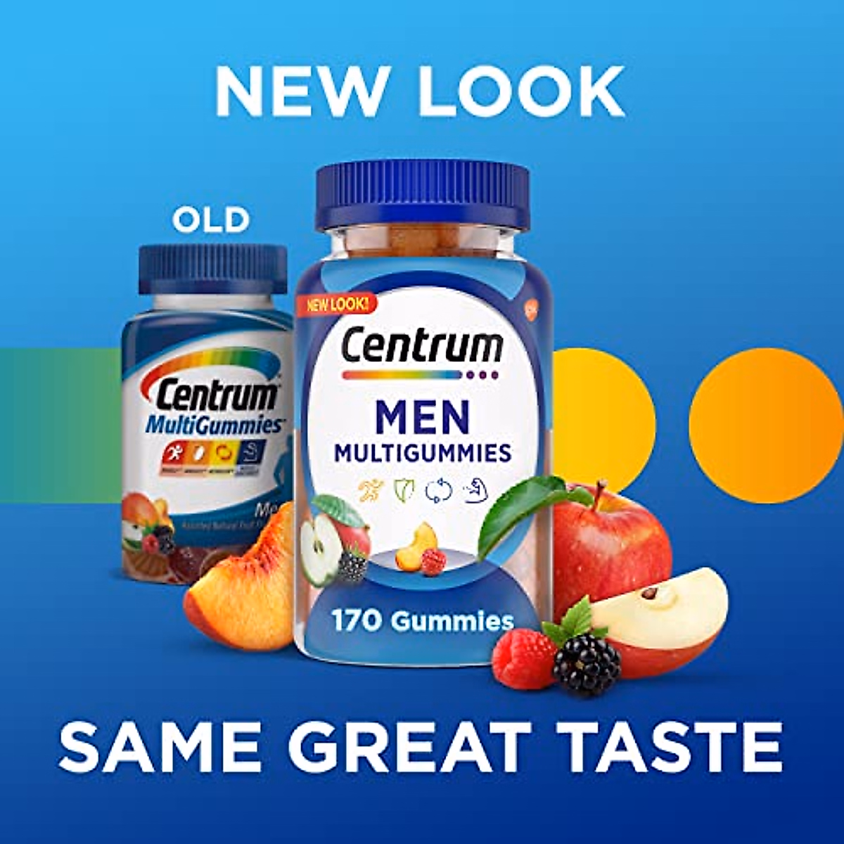 Centrum MultiGummies Gummy Multivitamin for Men, Multivitamin/Multimineral Supplement with Selenium, Antioxidants and Vitamin D3, Assorted Fruit Flavor - 170 Count