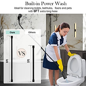 Homlord Filtered Shower Head with Handheld Matte Black - High Pressure 6 Modes, 120 Anti-clog Nozzles, Detachable Showerhead with Hard Water Filters, Extra Long 6ft Hose, Power Wash Mode for Bathroom