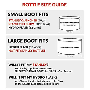 REUZBL Protective Silicone Bottle Boot for Owala FreeSip 40 oz, Hydro Flask 32-40 oz, Iron Flask, Takeya, Thermoflask, and Similar Wide Mouth Water Bottles, Protective Bottle Accessory