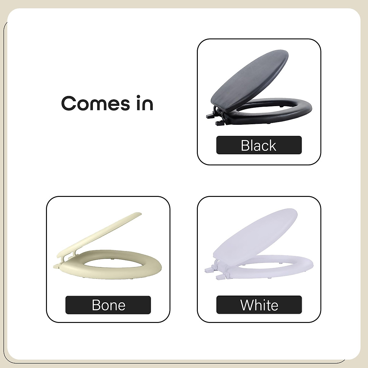 Soft Elongated Vinyl Toilet Seat, White - 19 Inch Soft Vinyl Cover with Comfort Foam Cushioning - Fits All Elongated Size Fixtures - Easy to Install Fantasia by Achim Home Decor