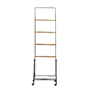 Deco 79 Metal 4 Rack Ladder with Wheels, 18" x 16" x 61", Black