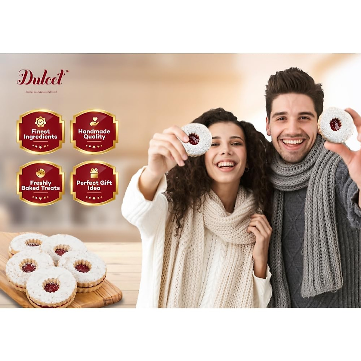 Dulcet Gift Baskets Congratulations Celebration Delightful Cookie Gift Box Assortment with Traditional Black and White - Sprinkle Cookies, - Assorted Flavors Gift for Holidays, Birthday, Baby Shower or Office Gaterings for Men & Women