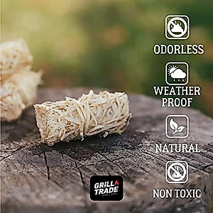 Grill Trade Firestarters 50 pcs | Natural Fire Starters for Fireplace, Wood Stove, Campfires, Fire Pit, BBQ, Chimney, Pizza Oven | All Weather Charcoal Starters Waterproof Indoor/Outdoor Eco Friendly
