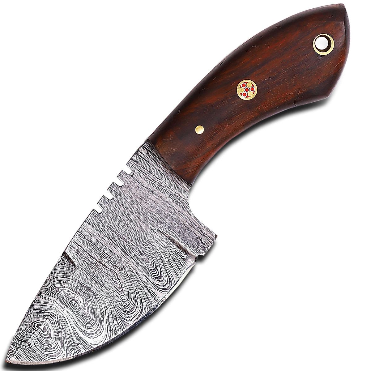 SSSI CRAFT Handmade Fixed Blade High Carbon Steel , Damascus Steel Hunting Knives ,EDC , Mini Neck , Survival and Pocket Knife For Men With Sheath