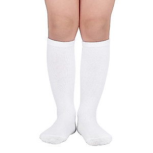 Durio White Baby Knee High Socks Toddler Knee High Socks for Baby Girls Boys Baby Long Socks Baby Infant Toddler White Soccer Socks White 3-12 months