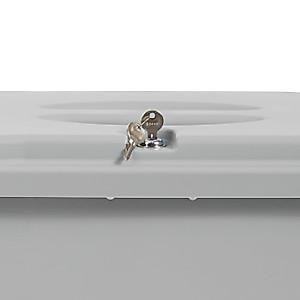 Rubbermaid Commercial Slim Jim Confidential Document Trash Can with Lid, 16 Gallon, Gray, FG9W2500LGRAY