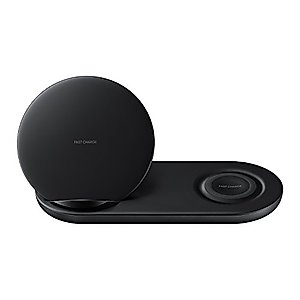 SAMSUNG Wireless Charger DUO Fast Charge Stand & Pad Universally Compatible with Qi Enabled Phones and Select SAMSUNG Watches (US Version), Black