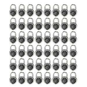 LanuBe Lock Standard Dial Combination Lock, 2 in. Wide, with Different Combinations, Black Turnplate, Pack of 48; Lock for School, Employee, Gym & Sports Locker, Case, Toolbox, Fence and so on