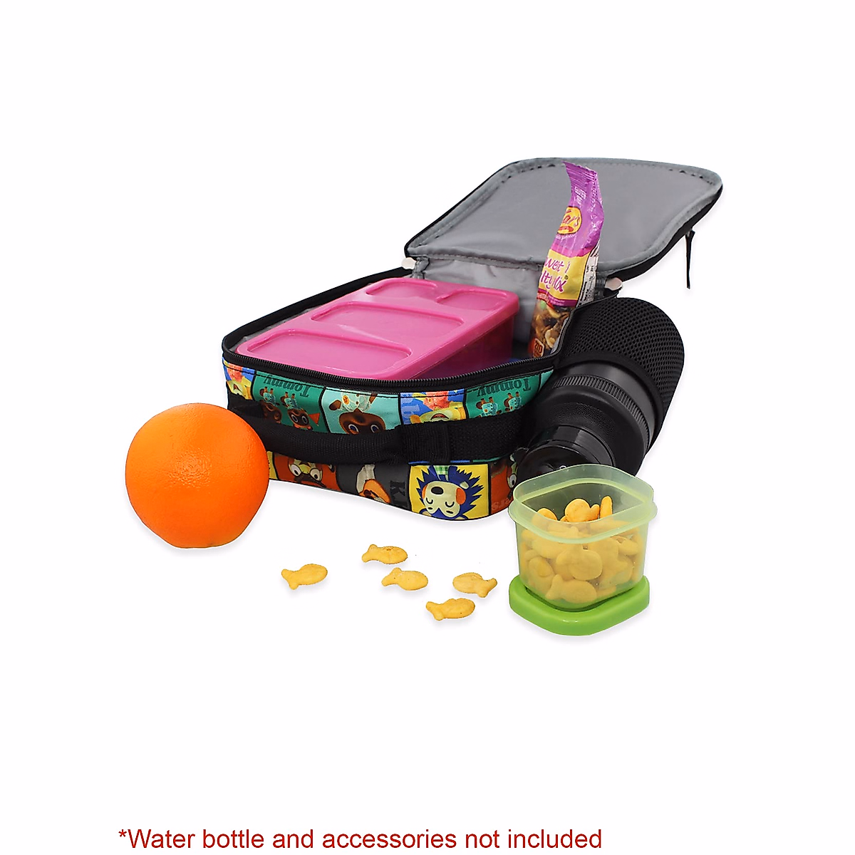 Nintendo Animal Crossing Kids Soft Insulated School Lunch Box (One Size, Black)