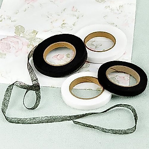 PLANTIONAL 2 Rolls Iron On Hem Tape: 2/5 Inch x 22 Yards Light Weight and Medium Weight Adhesive Web No Sewing Required Perfect for Bonding and Crafting Projects, White