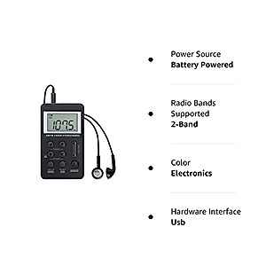 Personal AM/FM Pocket Radio Portable VR-robot, Mini Digital Tuning Walkman Radio, with Rechargeable Battery, Earphone, Lock Screen for Walk/Jogging/Gym/Camping
