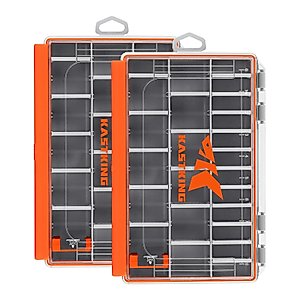 KastKing HyperSeal Waterproof Tackle Box, 3600 and 3700 Tackle Trays, Fishing Tackle Box Organizer with Removable Dividers, Lure Box and Terminal Tackle Storage