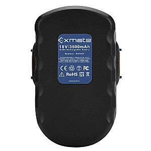 Exmate 2 Pack Ni-MH Battery 18V 3.5Ah Replace for Bosch BAT181 BAT025 BAT026 BAT160 BAT180 BAT189 PSR 18 VE-2 GSR VE-2 GSB 18 VE-2 13618 22618 23618 1644K 1662B 3860CK (18V 2 Pack)