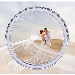 NANA Jewels Womens Pure Brilliance Zirconia Wedding Band CZ Ring - Platinum Plated Silver, Size 7