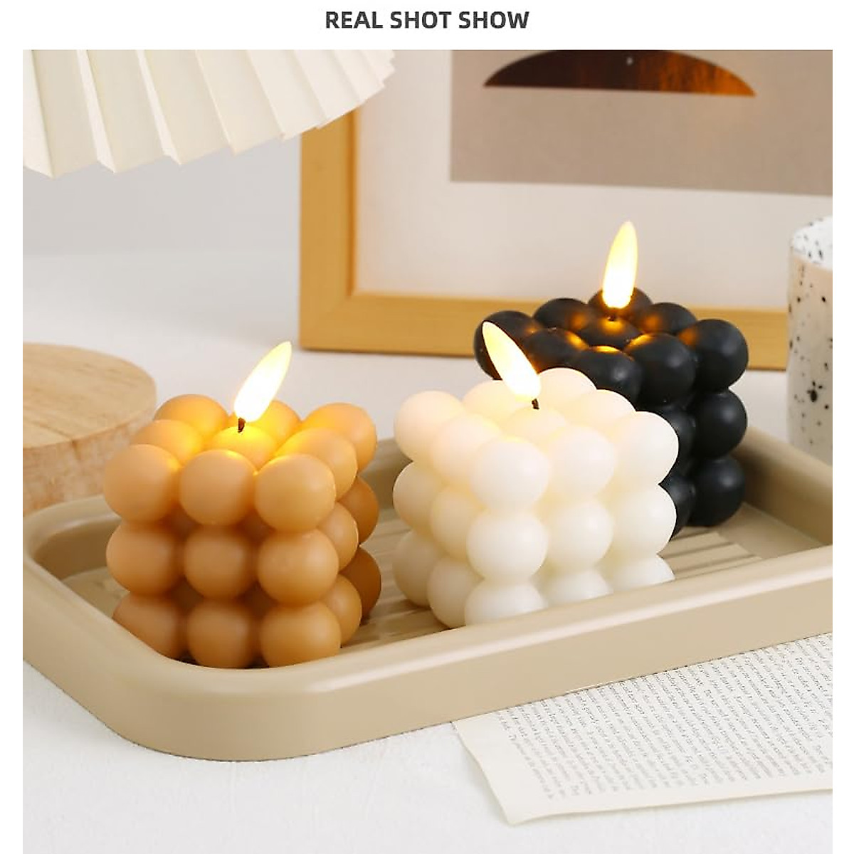 SV7LIU Bubble Soy Wax Scented Candle,2Pcs Decorative Candle for Bedroom Bathroom Cute Bubble Candles Set Gifts for Mother/Friends/Lover