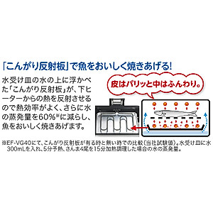ZOJIRUSHI Fish roaster both sides grilled decomposition wash & platinum catalyst filter EF-VG40-SA