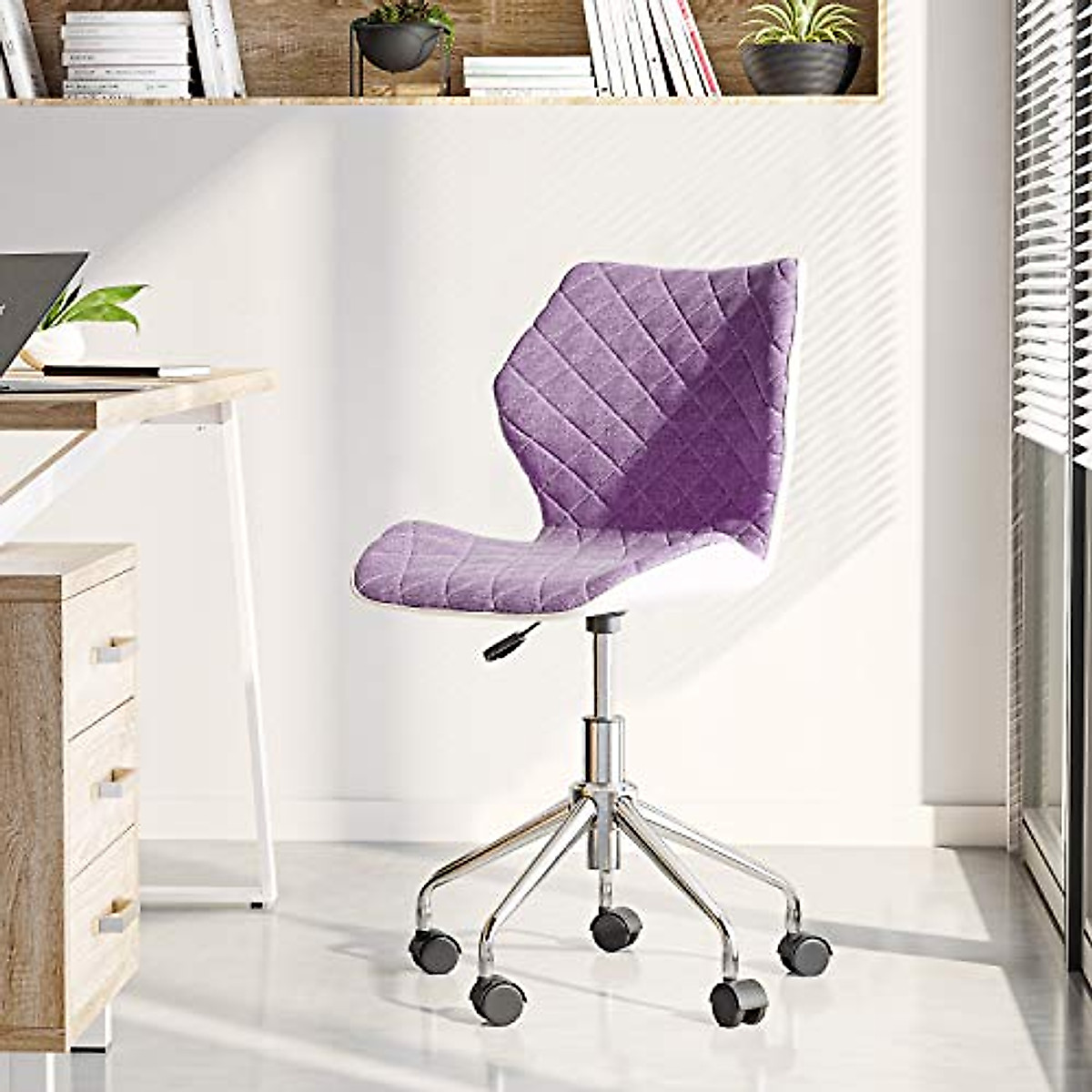 Techni Mobili Modern Height Adjustable Office Task Chair, Purple