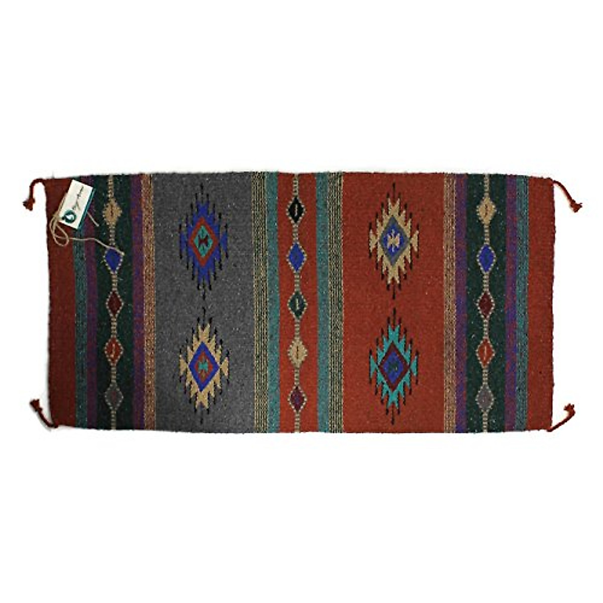 Onyx Arrow Southwest Décor Area Rug, 20 x 40 Inches, Diamond Dust Gray/Rust