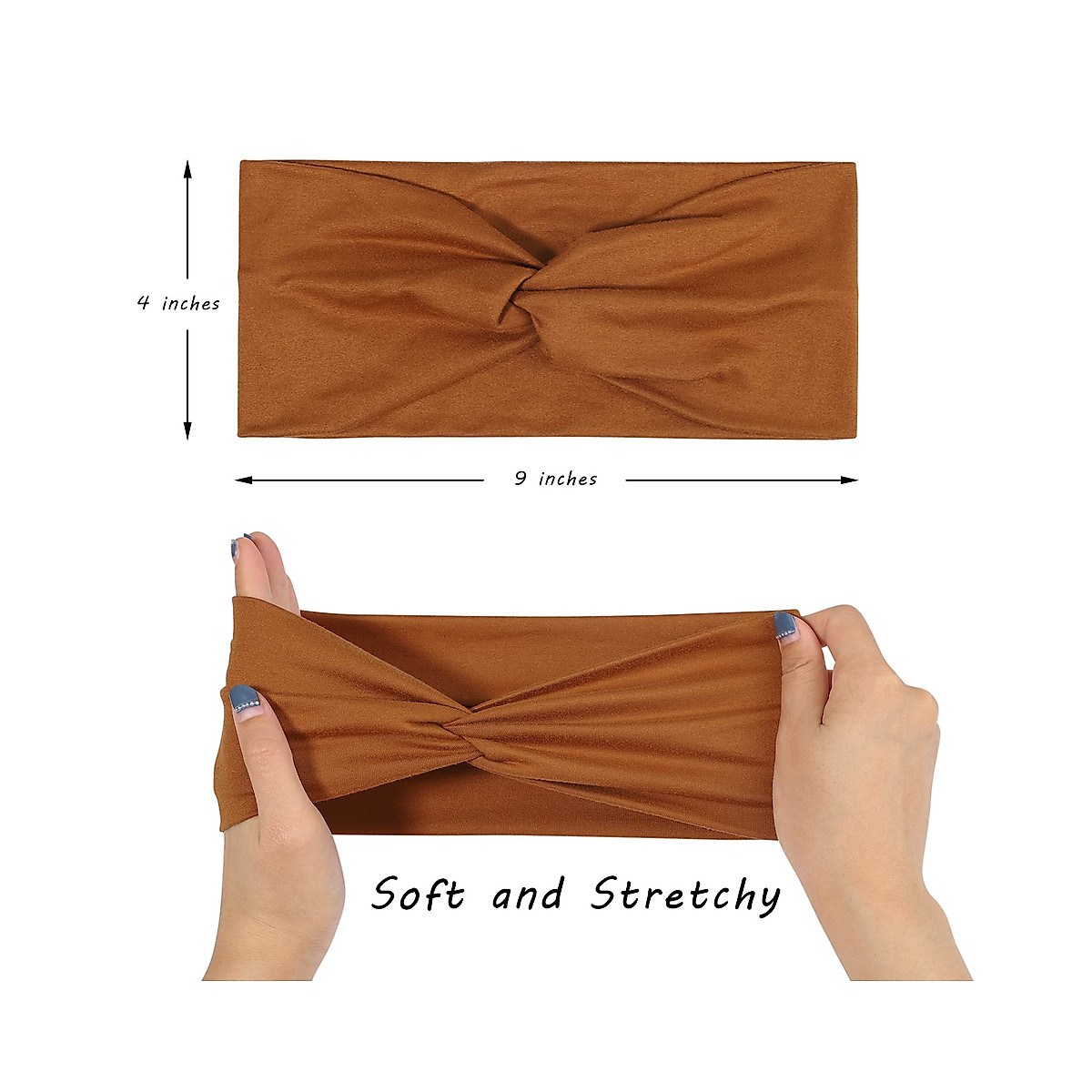 jollybows 16 Pack Headbands for Women Non Slip Wide Knotted Head Bands Elastic Twist Yoga Workout Hair Wraps for Girls