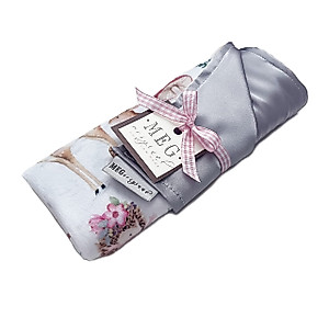 MEG ORIGINAL Baby Security Blanket, Satin and Minky Woodland Animals Lovey with Loop for Boys and Girls (Sweet Darlings/Pink)