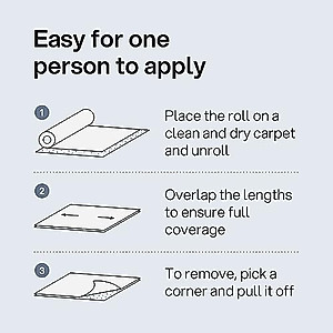 Kenley Carpet Protection Film - Self Adhesive Plastic Carpet Protector Film - Heavy Duty Shield Covering for Stairs Floor Runner Surface - Puncture & Water Resistant Sticky Protection Roll (36"x200')