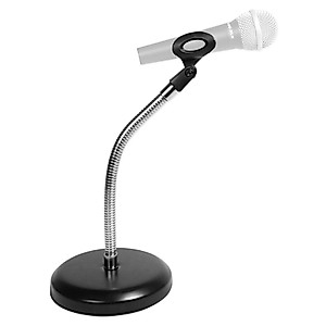 Rockville RDMS6 Studio Desktop Mic Stand w 11.8" Gooseneck+Round Weighted Base, Black