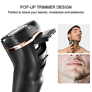 donlix Electric Shavers for Men Razor 8500 RPM Face Shaver with Pop-up Beard Trimmer Wet Dry Use, Waterproof Electric Razor for Men Women Cord/Cordless Rechargeable (CHA)