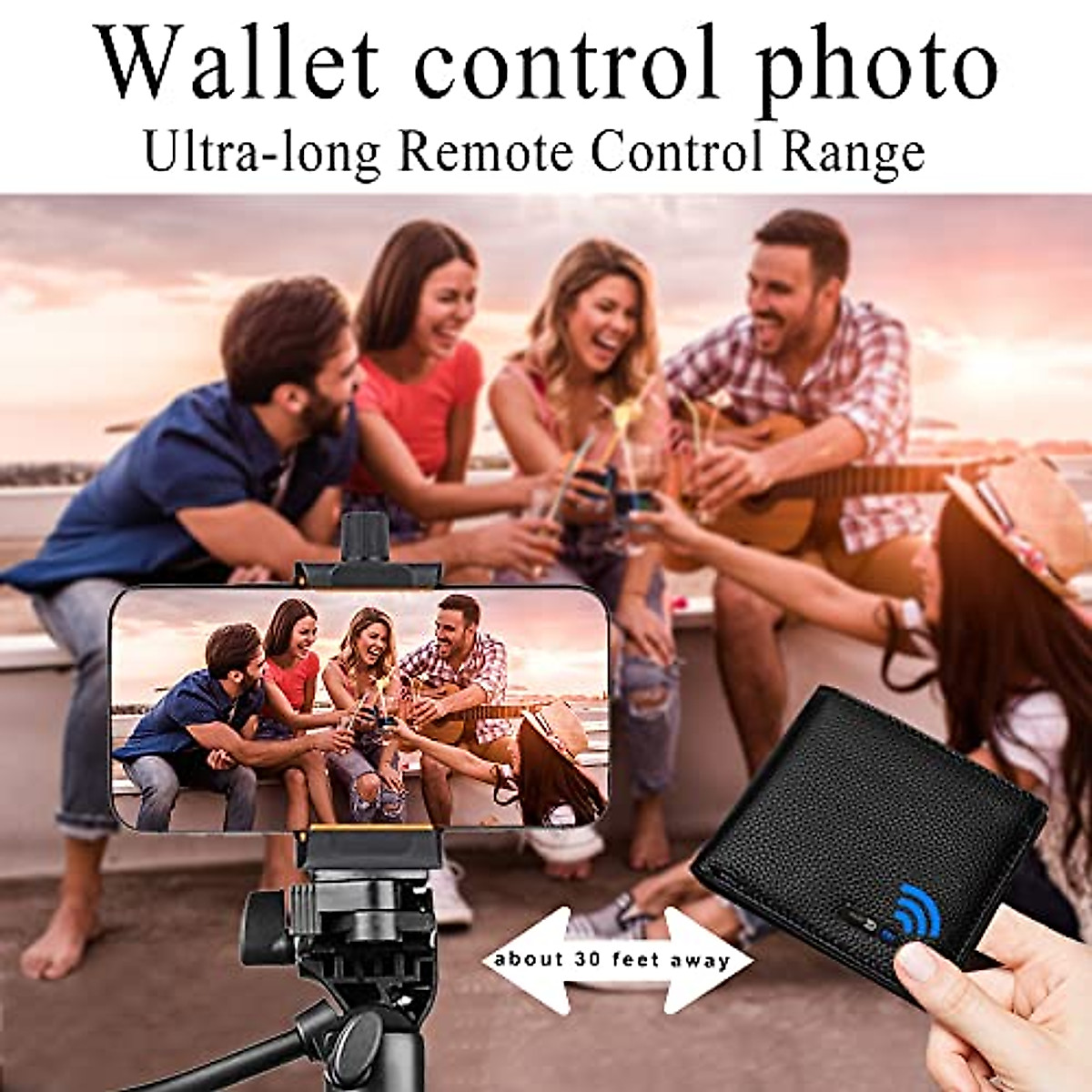 Trackable Bluetooth Anti-Lost Wallet for Men, Minimalist Slim Leather Wallet with GPS Position Locator & Finder Tracker Credit Card Gift Box