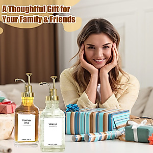 2 Pack 16.9OZ Square Coffee Syrup Dispenser for Coffee Bar with Labels and Gold Pump, 500ML Syrup Bottles for Coffee Bar Home Bar, BPA Free & Durable Transparent Glass Coffee Syrup Dispenser Bottles